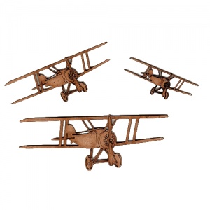 Wood Vintage Biplane Shape 1 for altered art and craft projects